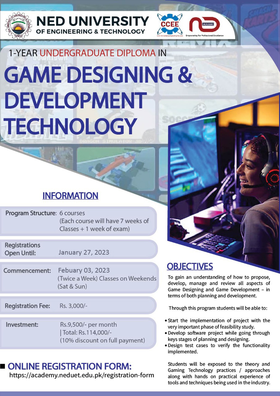 UGD in Game Designing And Development Technology | NED Academy - CCEE ... UGD in Game Designing And Development Technology | NED Academy - CCEE ...